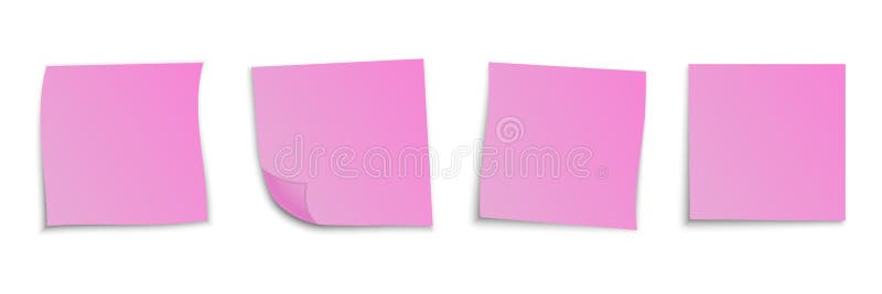 Set of Pink Square Paper Stickers. Vector Illustration Stock ...