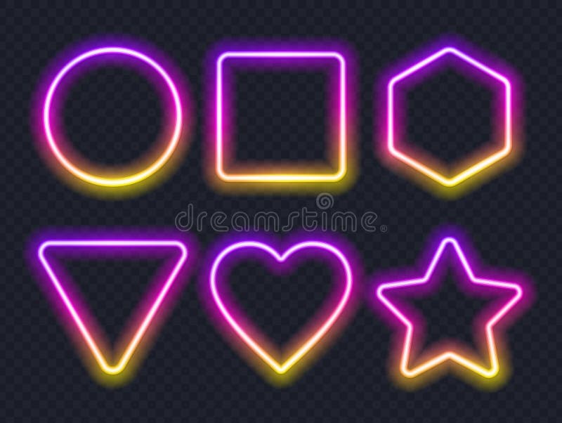 Rectangle Yellow Neon Frame Sign Vector Stock Illustrations – 369 ...