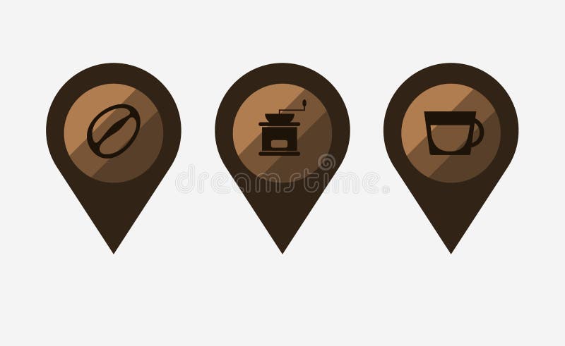 Set of Pins with Cafe Theme. Stock Vector - Illustration of icons ...