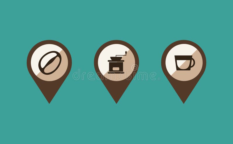 Set of Pins with Cafe Theme. Stock Vector - Illustration of bean ...