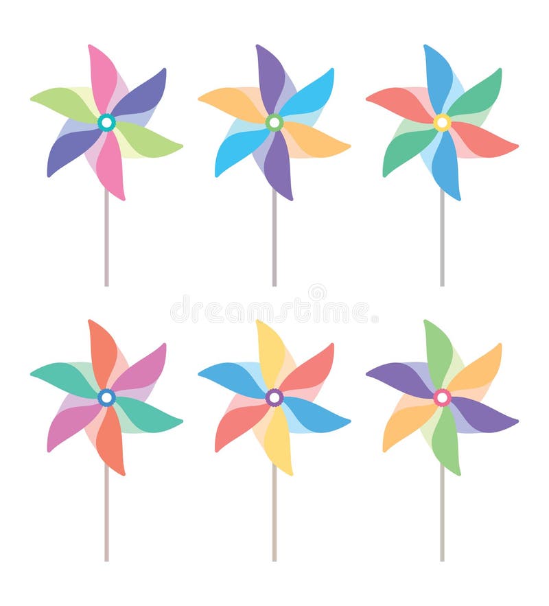 Set of pinwheels, vector stock vector. Illustration of game - 77875980