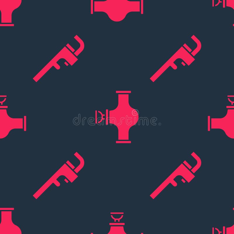 Set Pipe Adjustable Wrench and Industry Pipe and Valve on Seamless ...