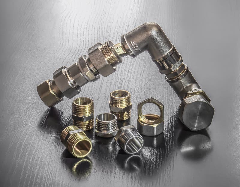 Set of pipe fittings stock photo. Image of couplings - 94814086