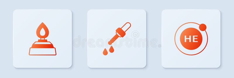 Set Pipette, Alcohol or Spirit Burner and Helium. White Square Button ...