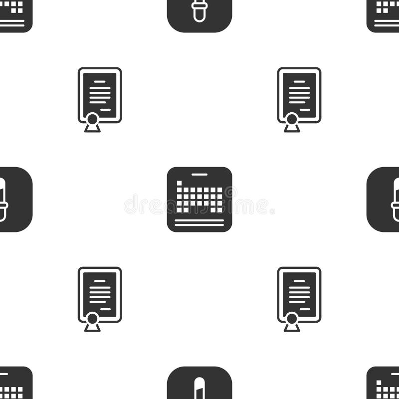 Set Pipette, Periodic Table and Certificate Template on Seamless ...