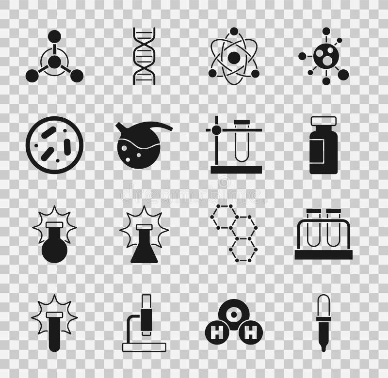 Set Pipette, Test Tube and Flask, Atom, Petri Dish with Bacteria ... Set Pipette, Test Tube and Flask, Atom, Petri Dish with Bacteria ...