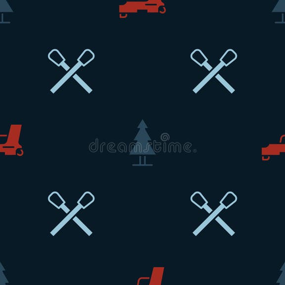 Set Pistol or Gun, Tree and Burning Match with Fire on Seamless Pattern ...