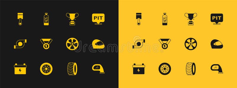 Set Pit Stop, Alloy Wheel for Car, Car Tire, Medal, Award Cup, Engine ... Set Pit Stop, Alloy Wheel for Car, Car Tire, Medal, Award Cup, Engine ...