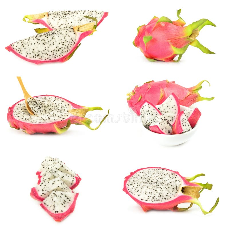 Group of Pitaya on a White Background Clipping Path Stock Photo - Image ...