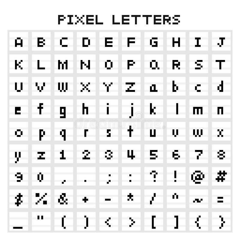 Pixel Art Isolated Pixel Typeface Stock Vector - Illustration of vector ...