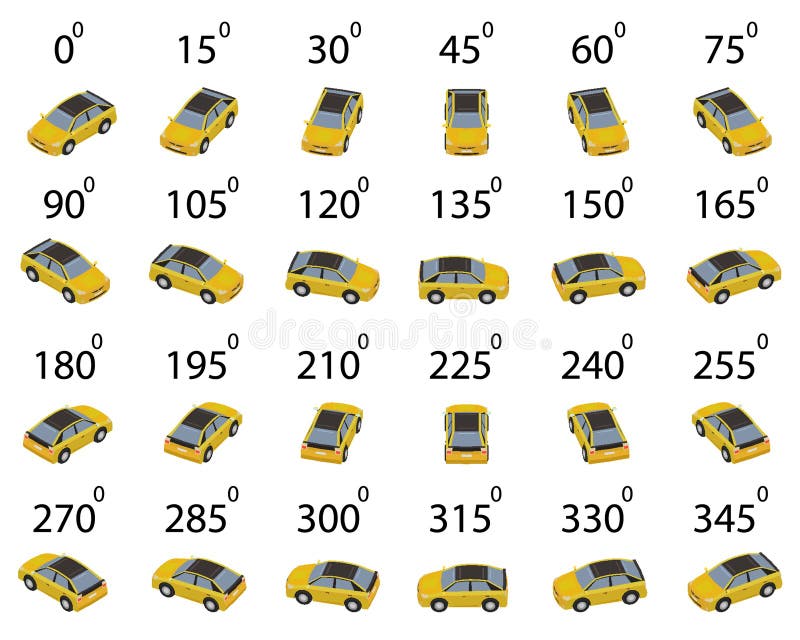 A Set of 24 Pixel Car from Different Angles. Stock Vector ...