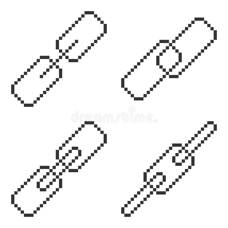 Set of pixel chain icons stock vector. Illustration of sign - 126233348