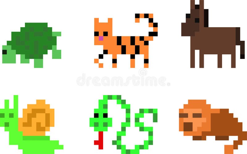 Set of pixel characters stock vector. Illustration of perfect - 110232936