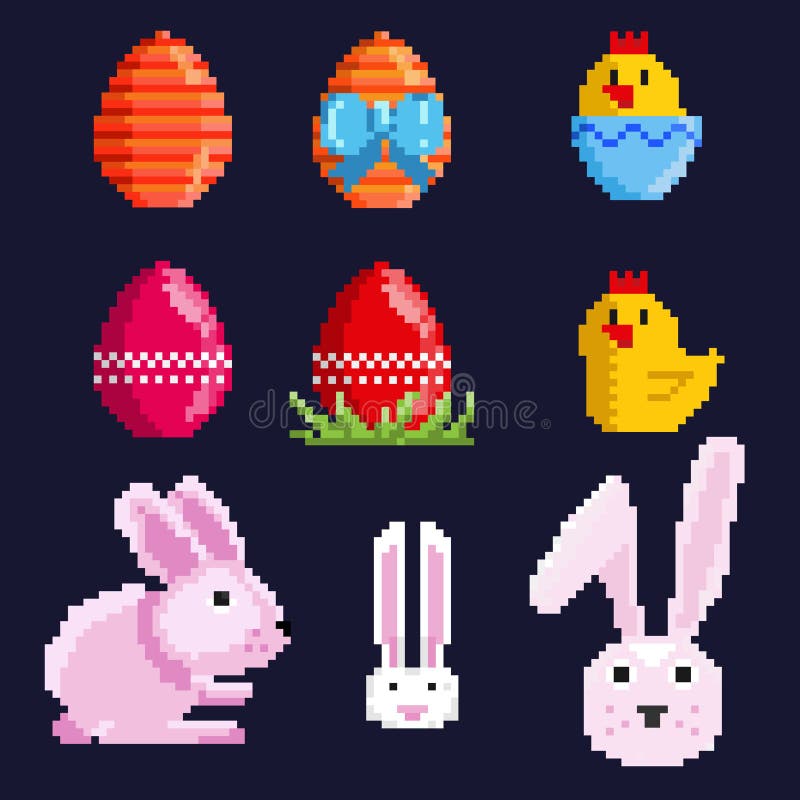 Pixel art easter stock illustration. Illustration of ears - 29667409