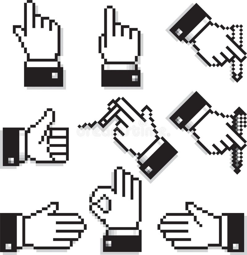 Hand cursors stock vector. Illustration of choice, black - 19792675