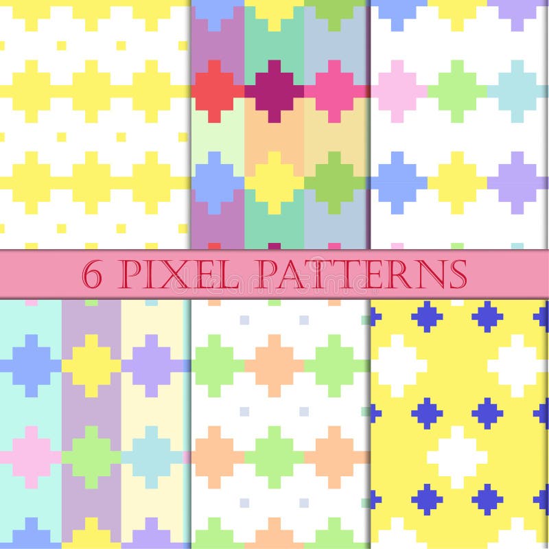 Set of Pixel Patterns.square Pixel Patterns Stock Vector - Illustration ...