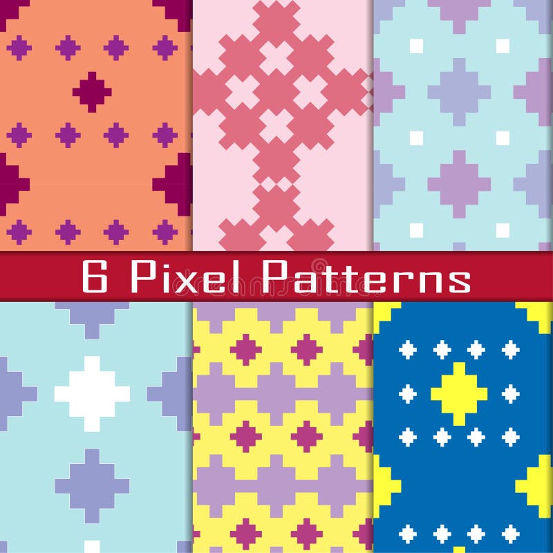 Set of Pixel Patterns.square Pixel Patterns.Vector Illustration Stock ...
