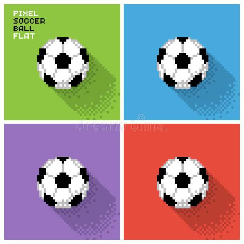 Set of pixel soccer balls stock vector. Illustration of grid - 76449403