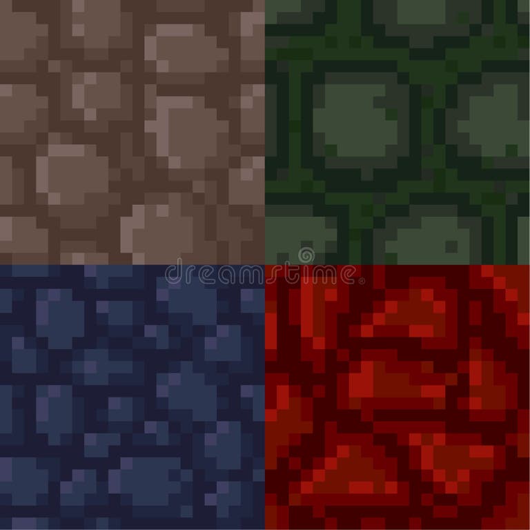 Set of Pixel Stone Textures Stock Vector - Illustration of square ...