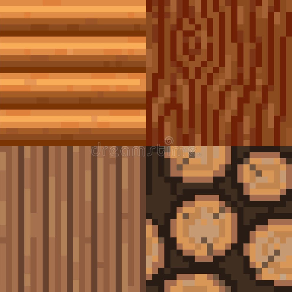 Set Pixel Wooden Textures Stock Illustrations – 5 Set Pixel Wooden ...
