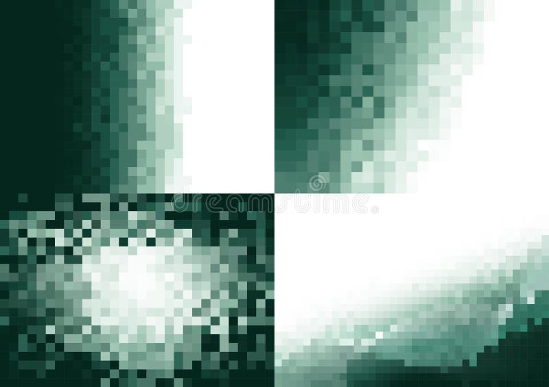 Set of Pixels Background Green Gradient Colors Abstract Geometric ...