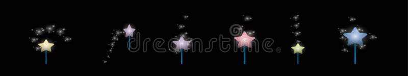 Set of Pixie Dust Cartoon Icon Design Template with Various Models ...