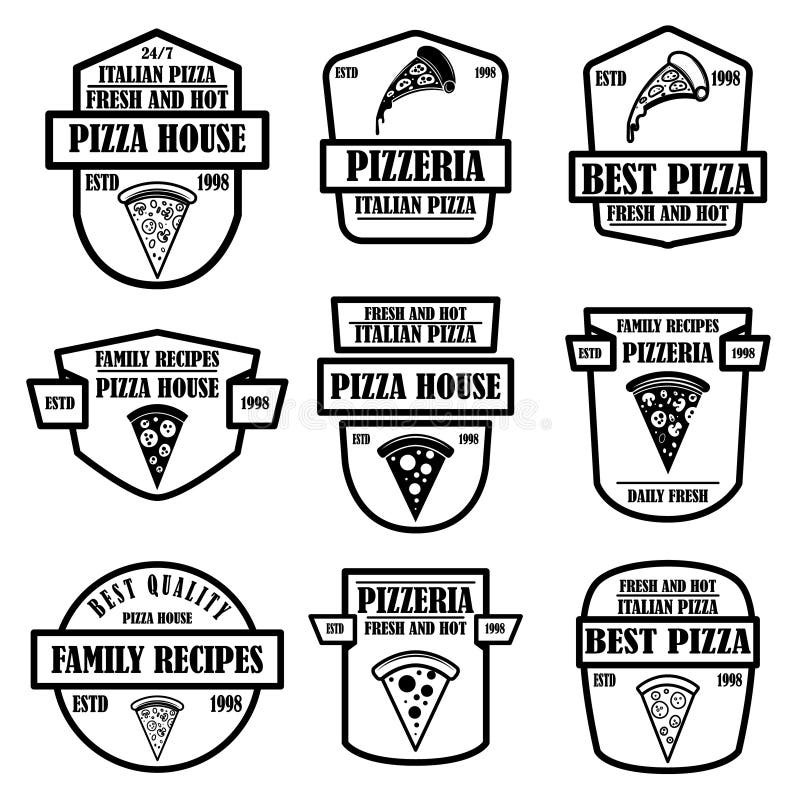Set of Pizza House, Pizzeria Emblems. Design Element for Poster, Logo ...