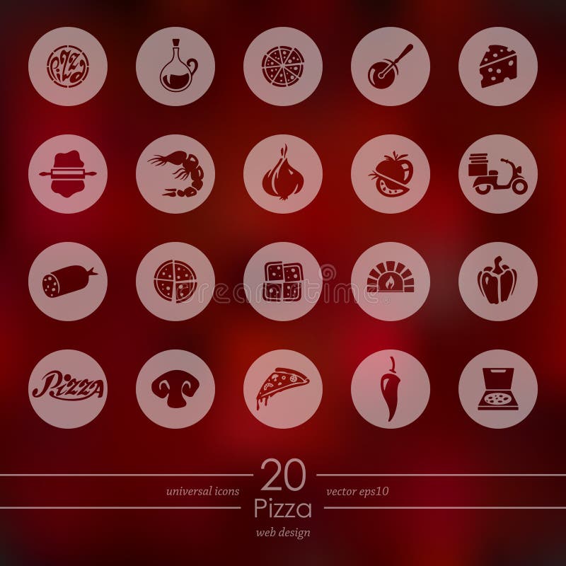 Set of pizza icons stock vector. Illustration of graphic - 98987260