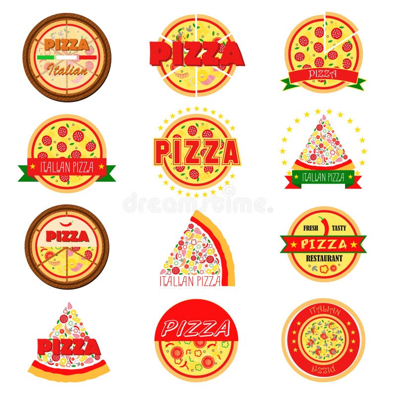 Pizza Labels, Badges And Design Elements. Vintage Style. Stock Vector ...