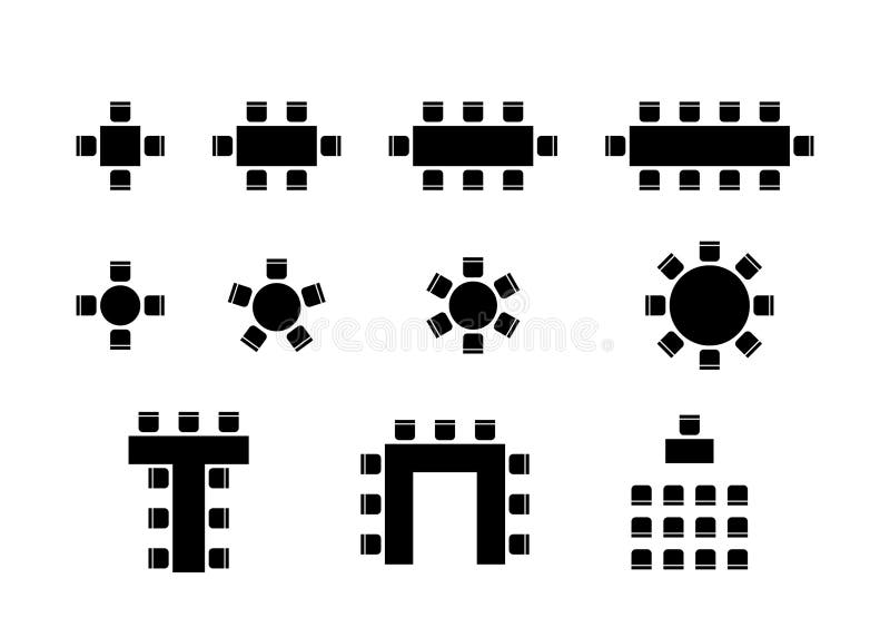 Set of Plan for Arranging Place Seats for Guest in Interior, Layout ...