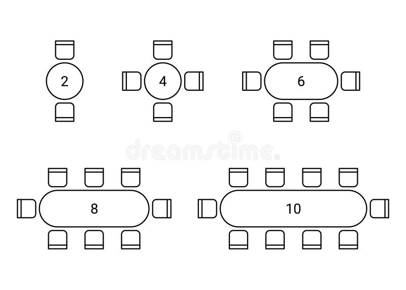 Set of Plan for Arranging Place Seats for Guest in Interior, Layout ...