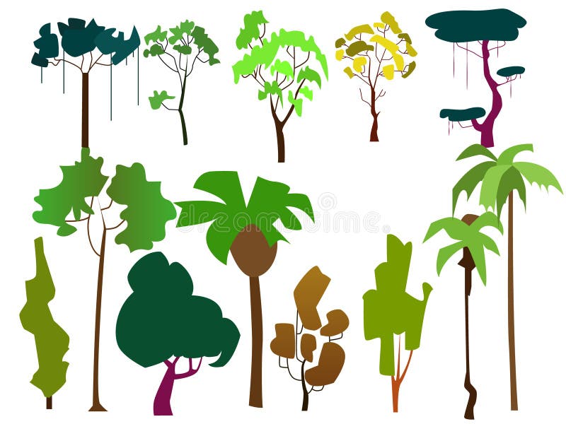 Set of plane trees stock vector. Illustration of birch - 86524735