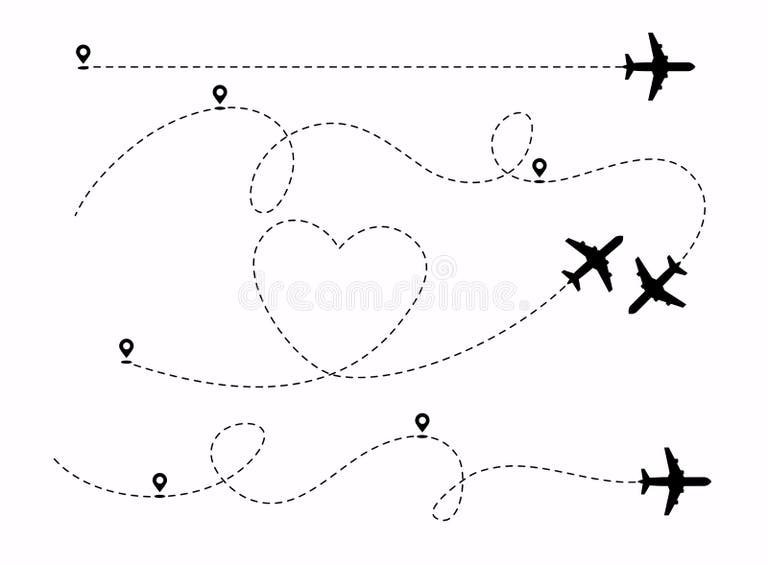 Dotted Line Path Heart Stock Illustrations – 574 Dotted Line Path Heart ...