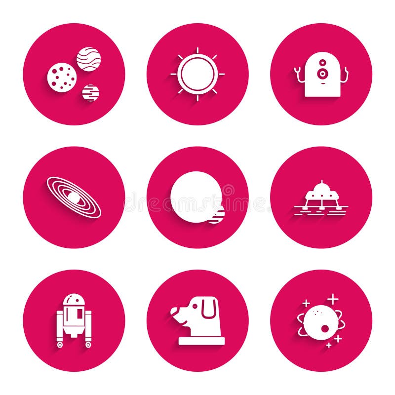 Set Planet, Dog in Astronaut Helmet, Mars Rover, Robot, Alien and Icon ... Set Planet, Dog in Astronaut Helmet, Mars Rover, Robot, Alien and Icon ...
