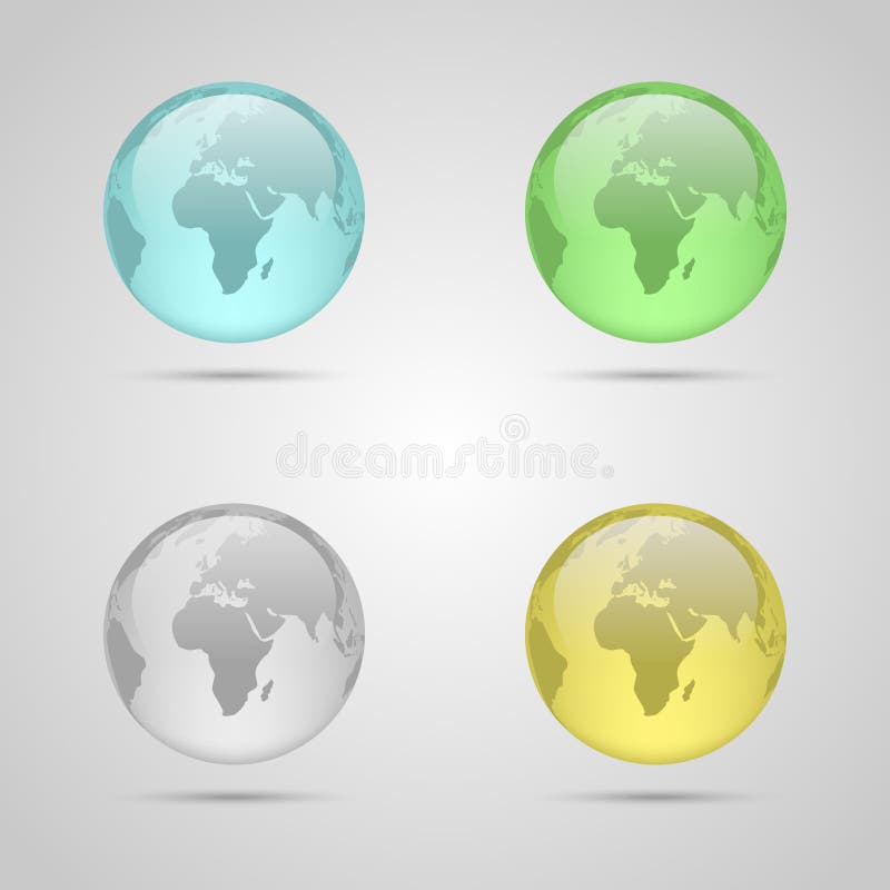 Set of planet earth stock vector. Illustration of business - 47698830