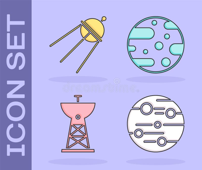 Set Planet Mars, Satellite, Satellite Dish and Planet Mars Icon. Vector ... Set Planet Mars, Satellite, Satellite Dish and Planet Mars Icon. Vector ...
