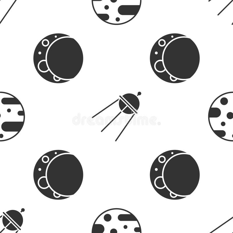 Set Planet Mars, Satellite and Moon on Seamless Pattern. Vector Stock ... Set Planet Mars, Satellite and Moon on Seamless Pattern. Vector Stock ...