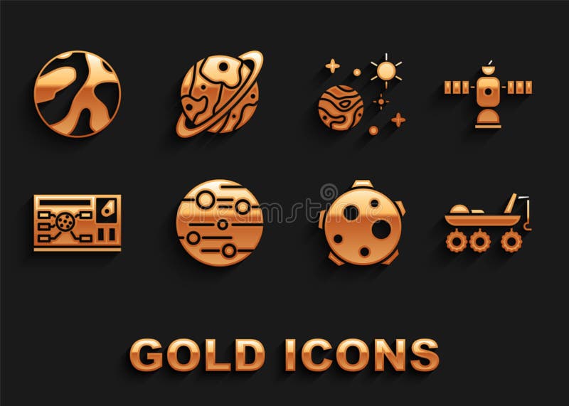 Set Planet Mars, Satellite, Rover, Futuristic Hud Interface, Space and ...