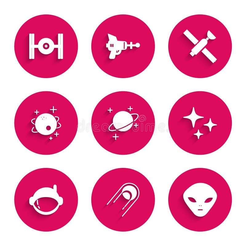 Set Planet, Satellite, Alien, Falling Star, Astronaut Helmet, and ...