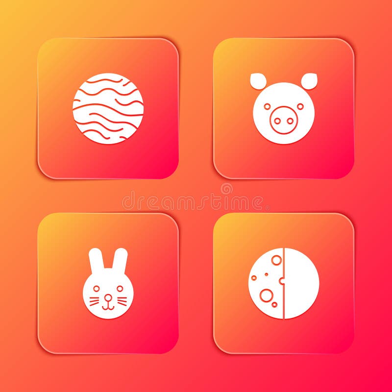 Set Planet Venus, Pig Zodiac, Rabbit and Eclipse of the Sun Icon ...