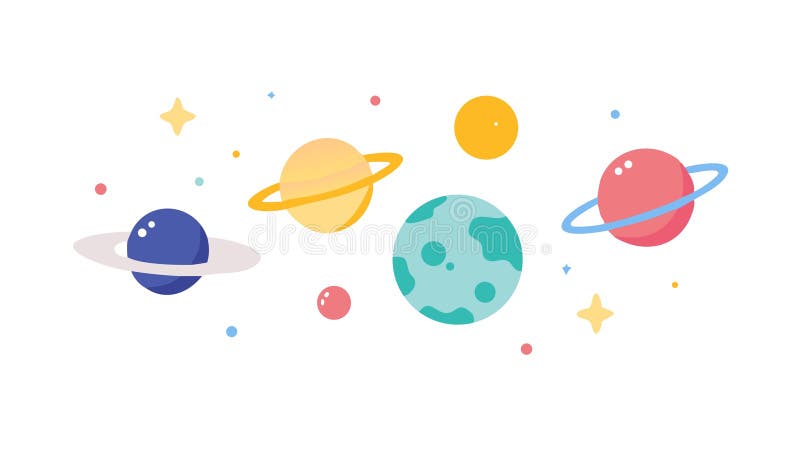 Set of Planets Cosmic Solar System Vector Art, Vector Design Generative ...