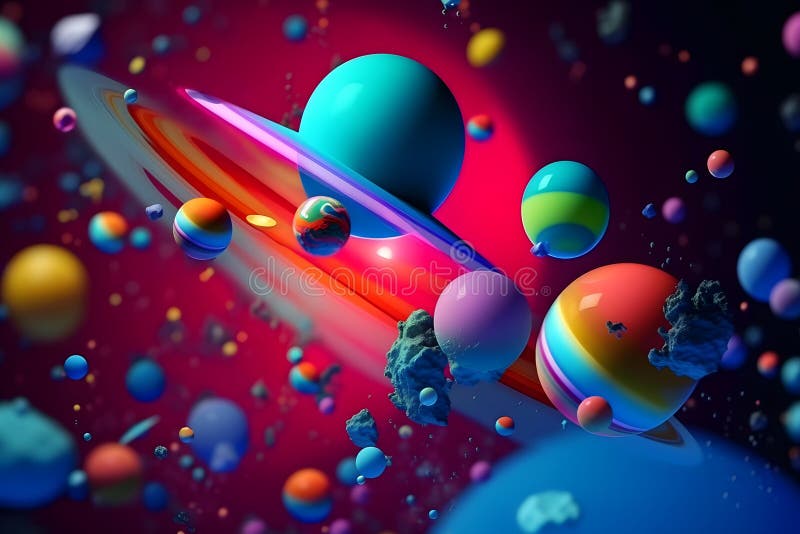 Set of Planets in the Solar System. Neural Network AI Generated Stock ...