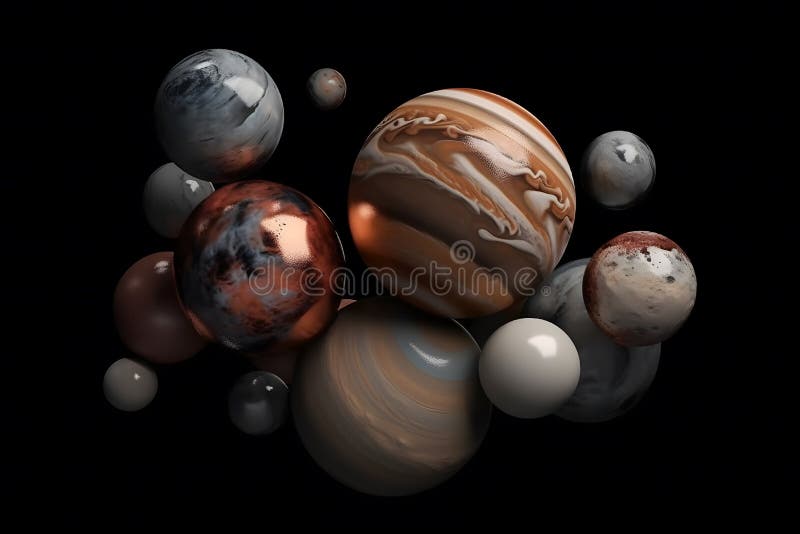 Set of Planets in the Solar System. Neural Network AI Generated Stock ...