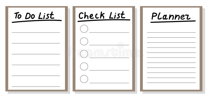 Set of daily Planners and To Do Lists Stock Vector - Illustration of ...