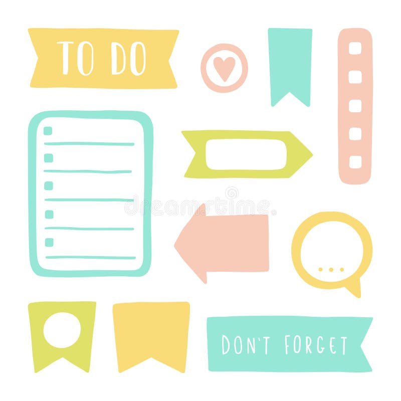 Set of planning elements. stock vector. Illustration of invitation ...