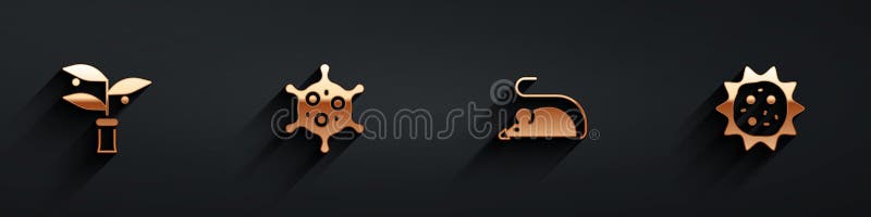 Set Plant Breeding, Virus, Experimental Mouse and Icon with Long Shadow ...