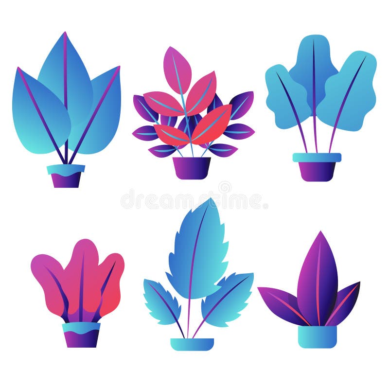 Set of plant vector design stock illustration. Illustration of ...