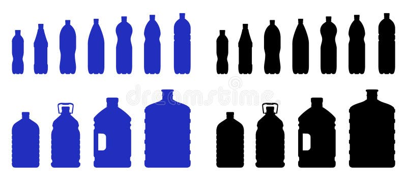 Set of Plastic Bottle Icons. Plastic Bottles of Various Sizes Stock ...