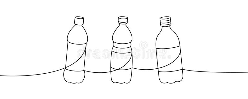 Set of Plastic Bottles One Line Continuous Drawing. Empty Plastic ... Set of Plastic Bottles One Line Continuous Drawing. Empty Plastic ...