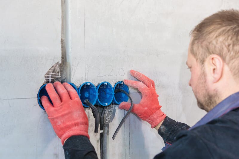 A Set of Plastic Inserts for Red and Blue Sockets. Construction Vacuum ...